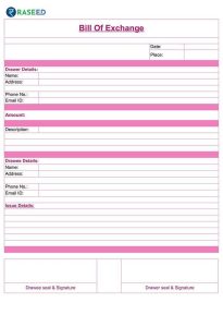 Bill of Exchange Format : Ready-to-Use Templates -Raseed
