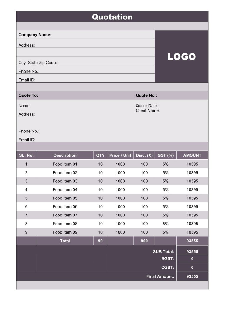 Free Quotation Template for USA Businesses – Accurate Pricing Estimates