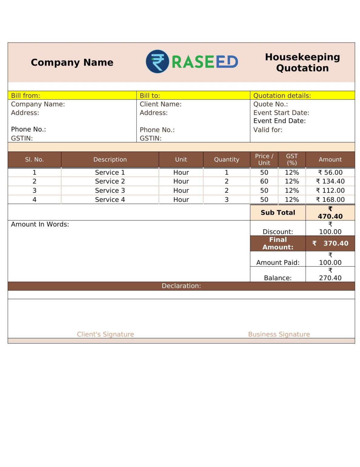 Free Quotation Template for USA Businesses – Accurate Pricing Estimates